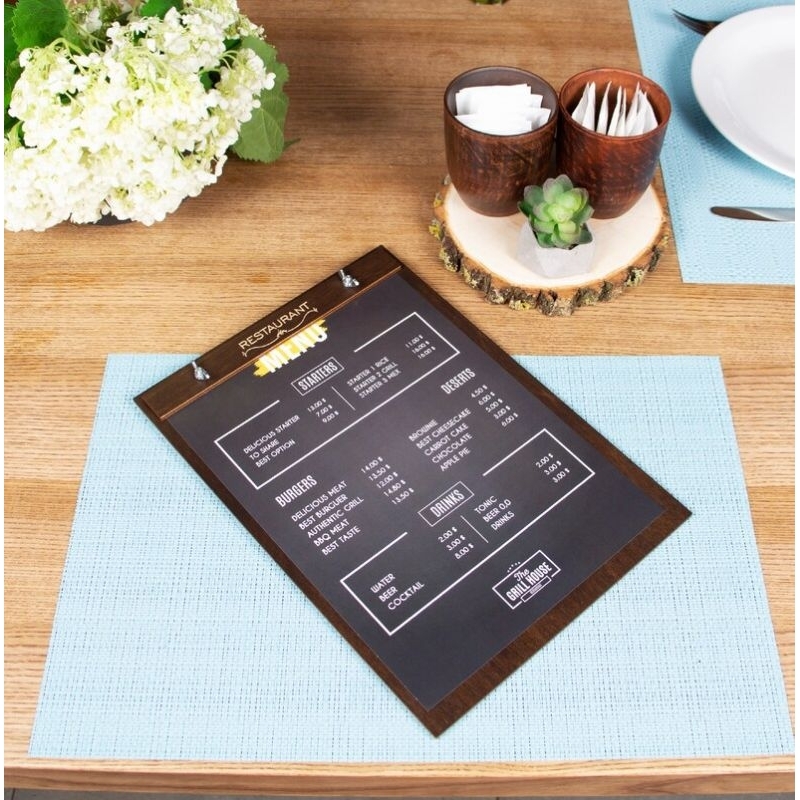 Jual WOODEN BOARD MENU/ PAPAN MENU KAYU/ BUKU MENU KAYU/ BUKU MENU ...