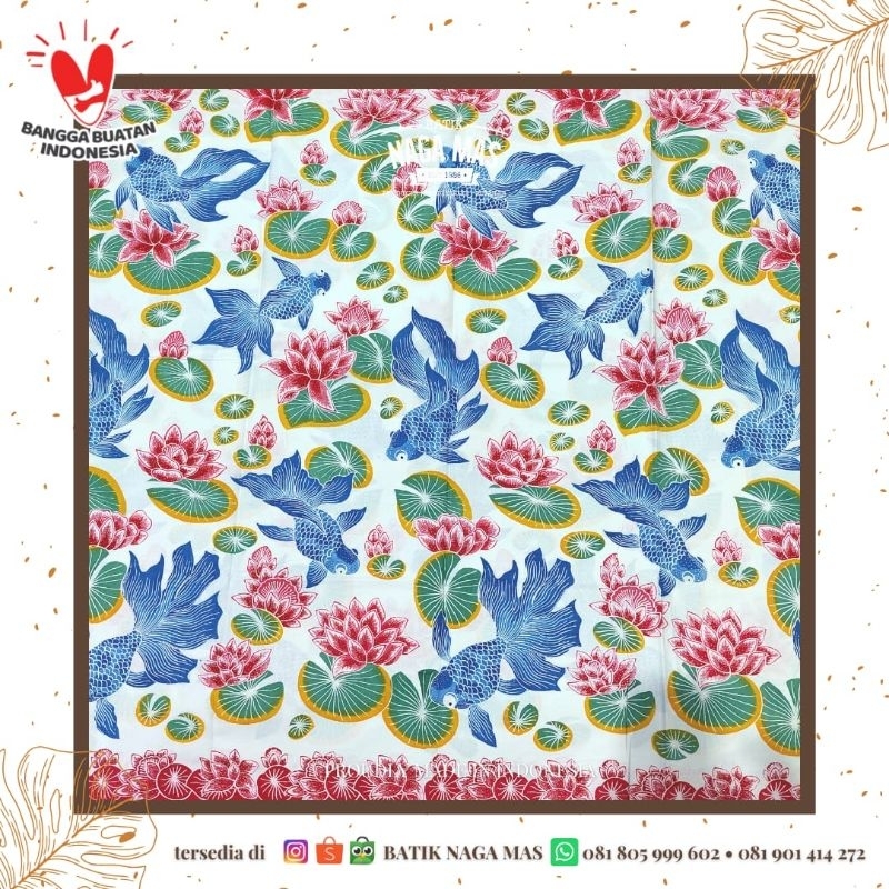 Jual KAIN BATIK PREMIUM GRANDE SERIES - BATIK JAPANESE IKAN KOI IKAN ...