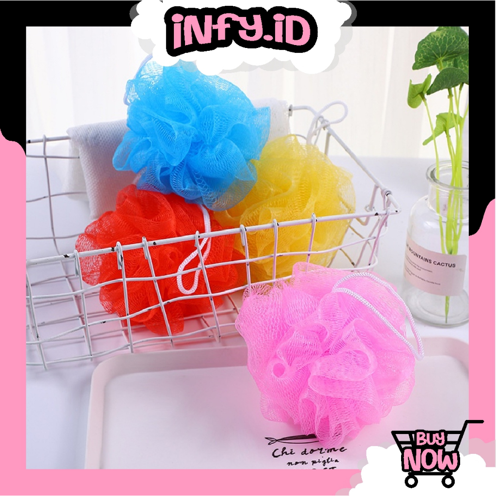 Jual INFY - SPONS MANDI SHOWER PUFF Bath Sponge Jaring Sikat Badan Spon ...