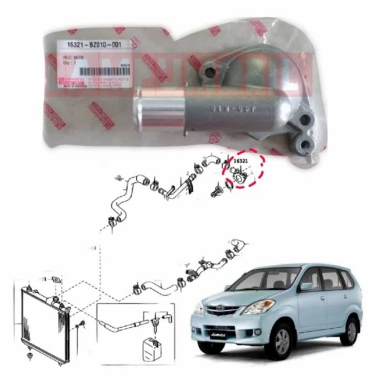 Jual Water Inlet Pipa Radiator Toyota Avanza Daihatsu Xenia ORIGINAL ...