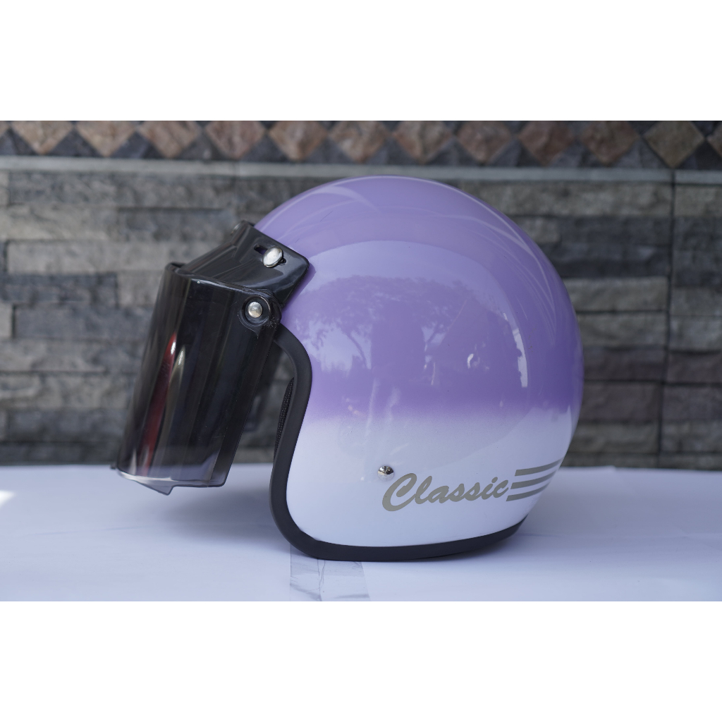 Jual VIRAL Helm bogo classic gradasi ungu lilac (STY Helmet SNI ...