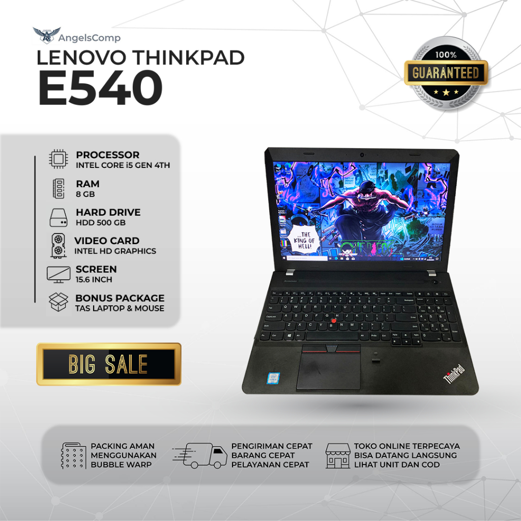 Jual LENOVO THINKPAD E540 - i5 GEN 4TH - RAM 8 GB - HDD 500 GB | Shopee Indonesia