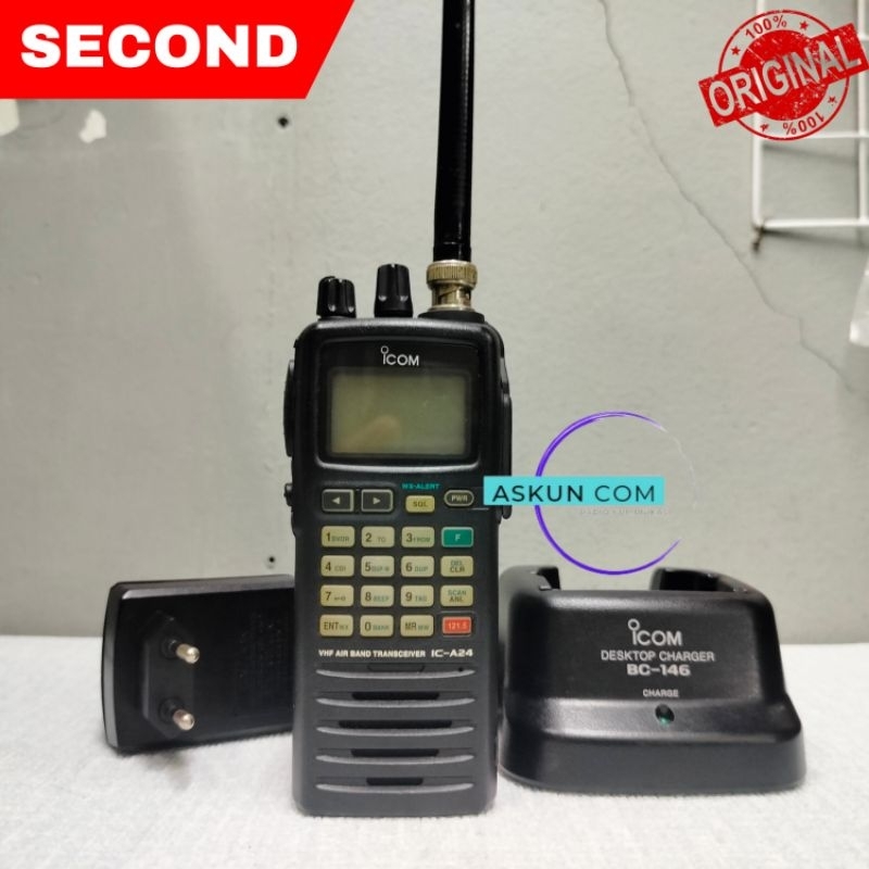 Jual HT ICOM IC-A24 AIRBAND SECOND ORIGINAL NORMAL SLOW CHARGER ...