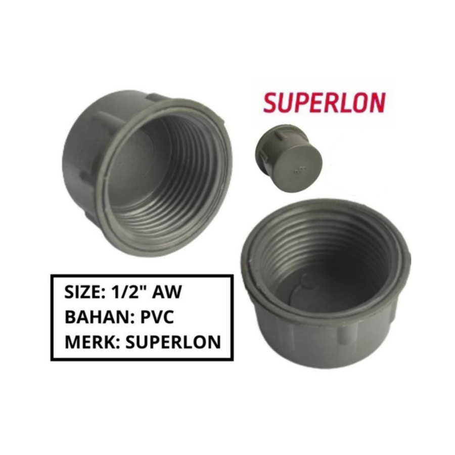 Jual Dop Drat Dalam / Faucet Cap / Tutup Drat Dalam PVC 1/2" AW ...