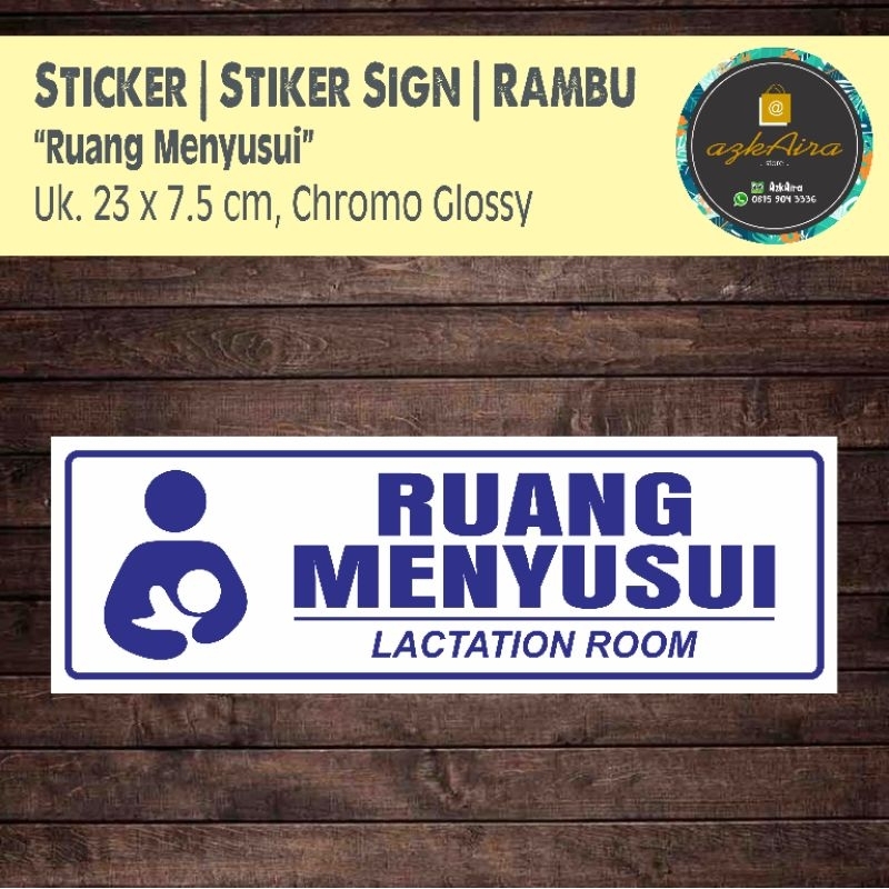 Jual Sticker Stiker Sign Rambu Ruang Menyusui/ Laktasi - Uk. 23x7.5 cm ...