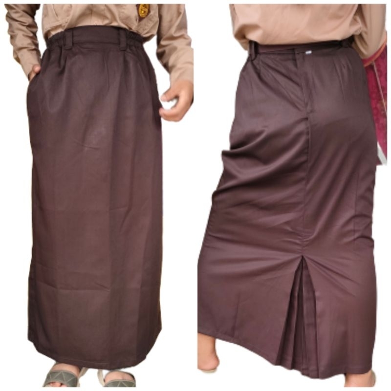 Jual Rok Span Pramuka SMP SMA Belah Belakang Bahan Drill | Shopee Indonesia