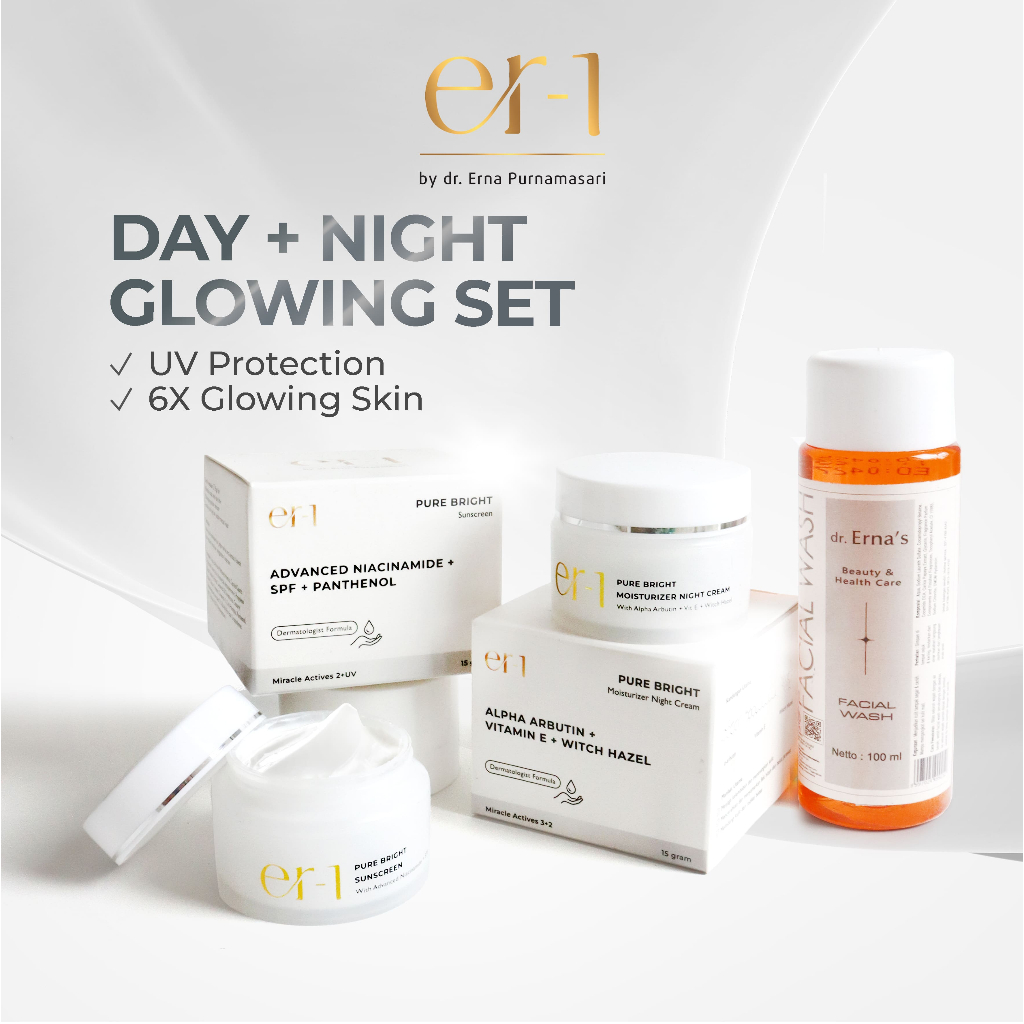 Jual er-1 by dr. Erna Day & Night Cleanser Glowing Set 3 Pcs - Paket ...