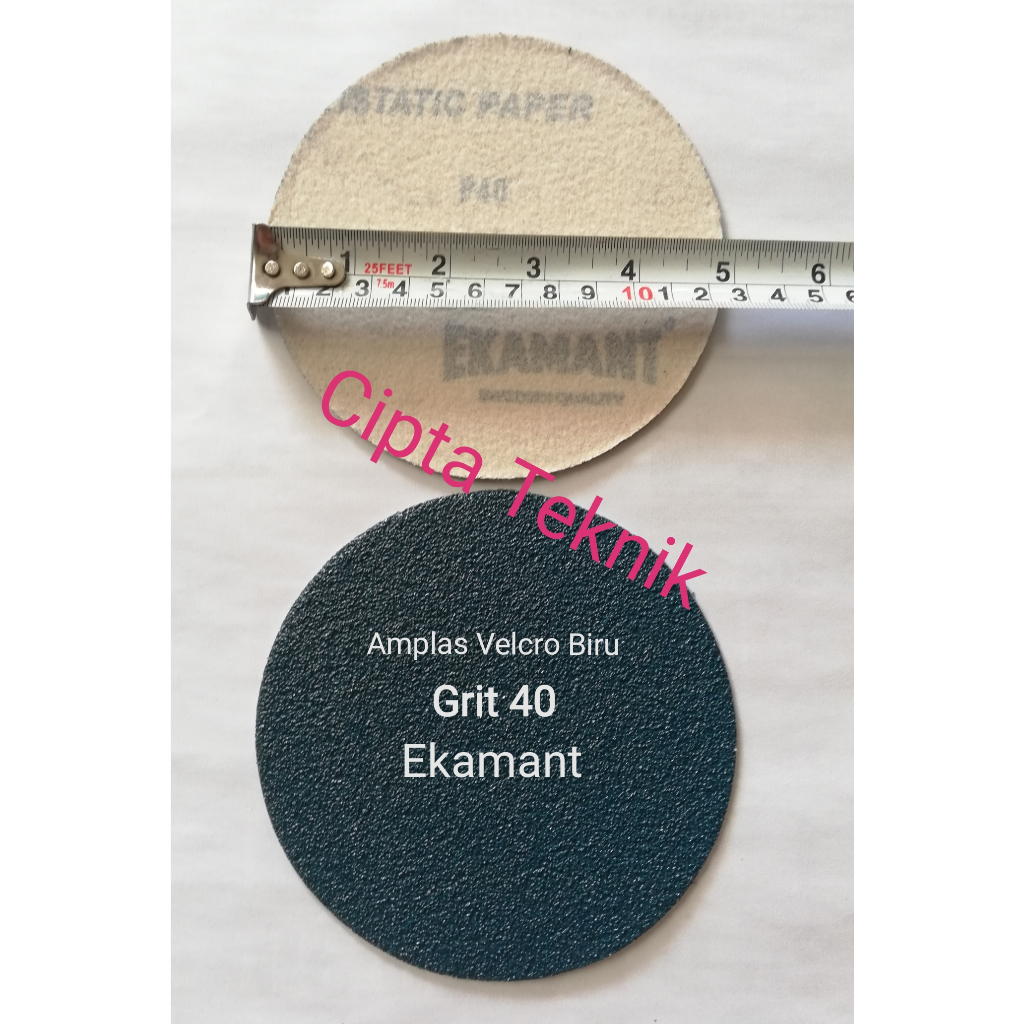 Jual Amplas Velcro Bulat 5 Inchi Grit 40 Ekamant Biru Velcro Disc 5inch ...