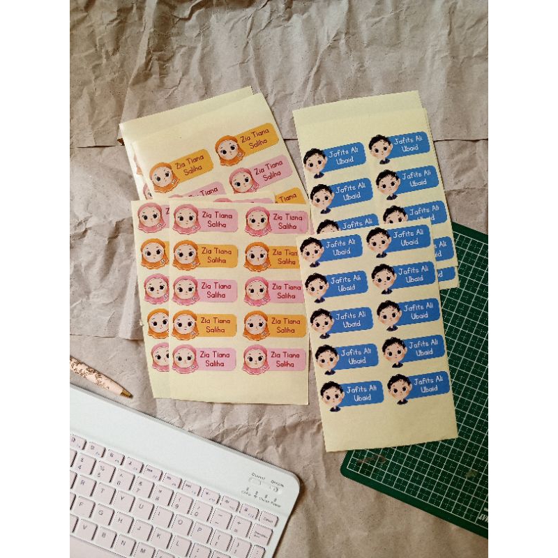 Jual Sticker Nama Anak Custom 80 pcs | Shopee Indonesia