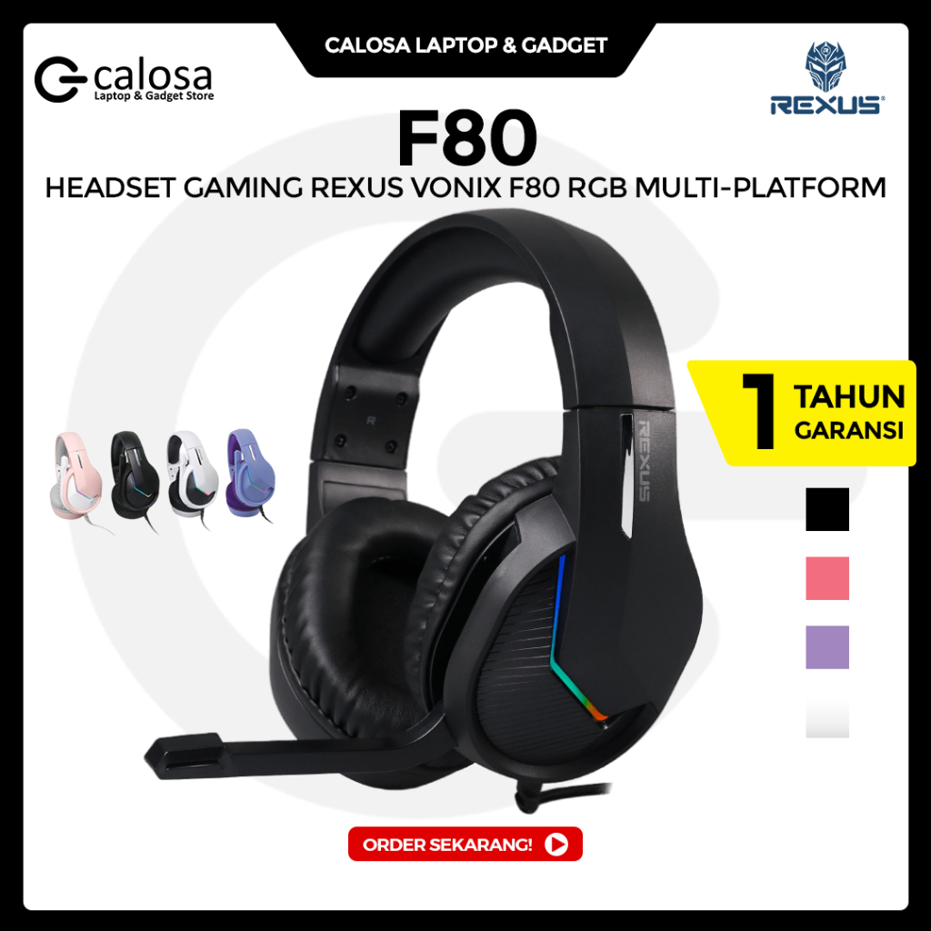 Jual HEADSET GAMING REXUS VONIX F80 RGB FREE SPLITTER MULTI-PLATFORM ...