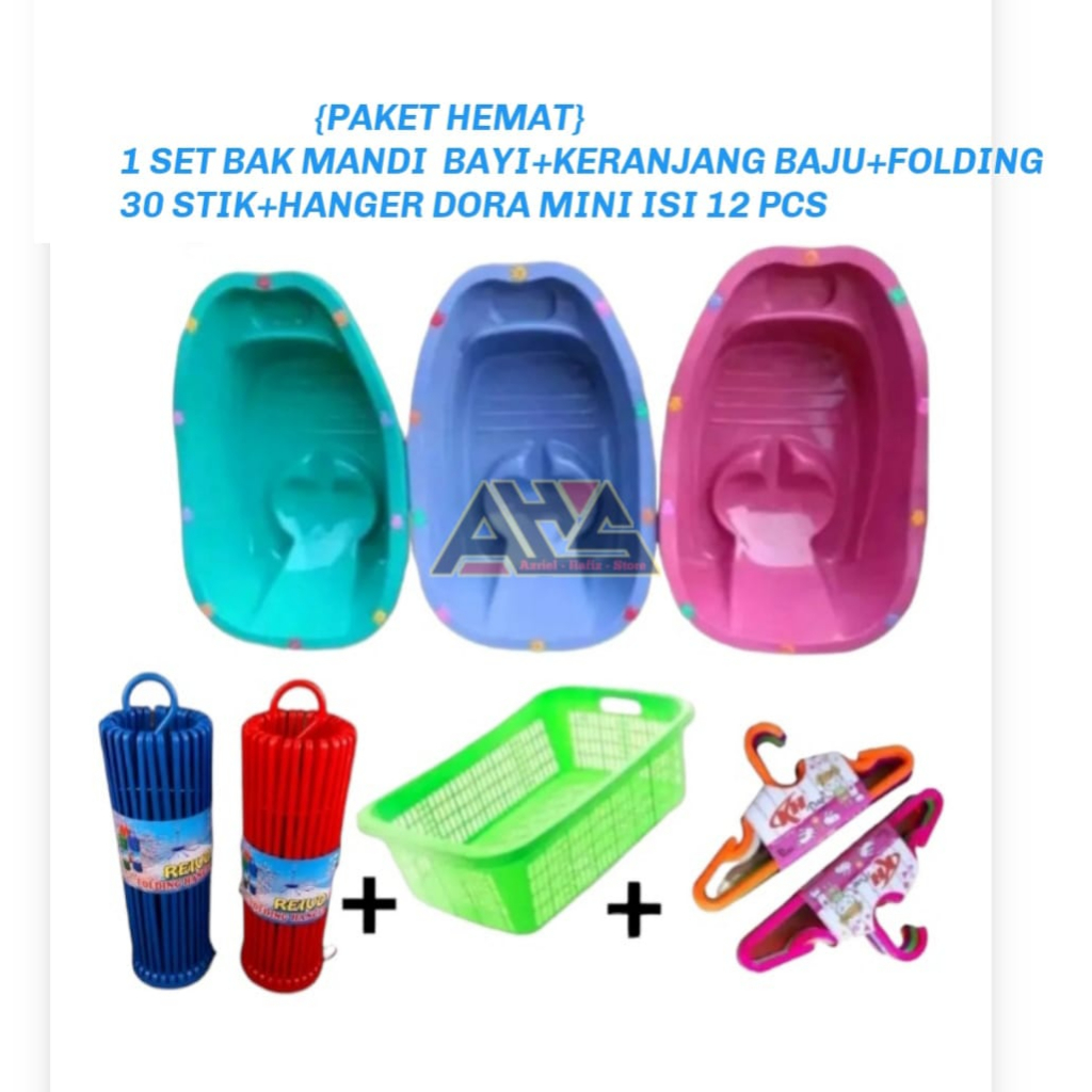 Jual [PAKET HEMAT] 1 SET 4 PRODUCK/BAK MANDI BAYI+KERANJANG BAJU ...