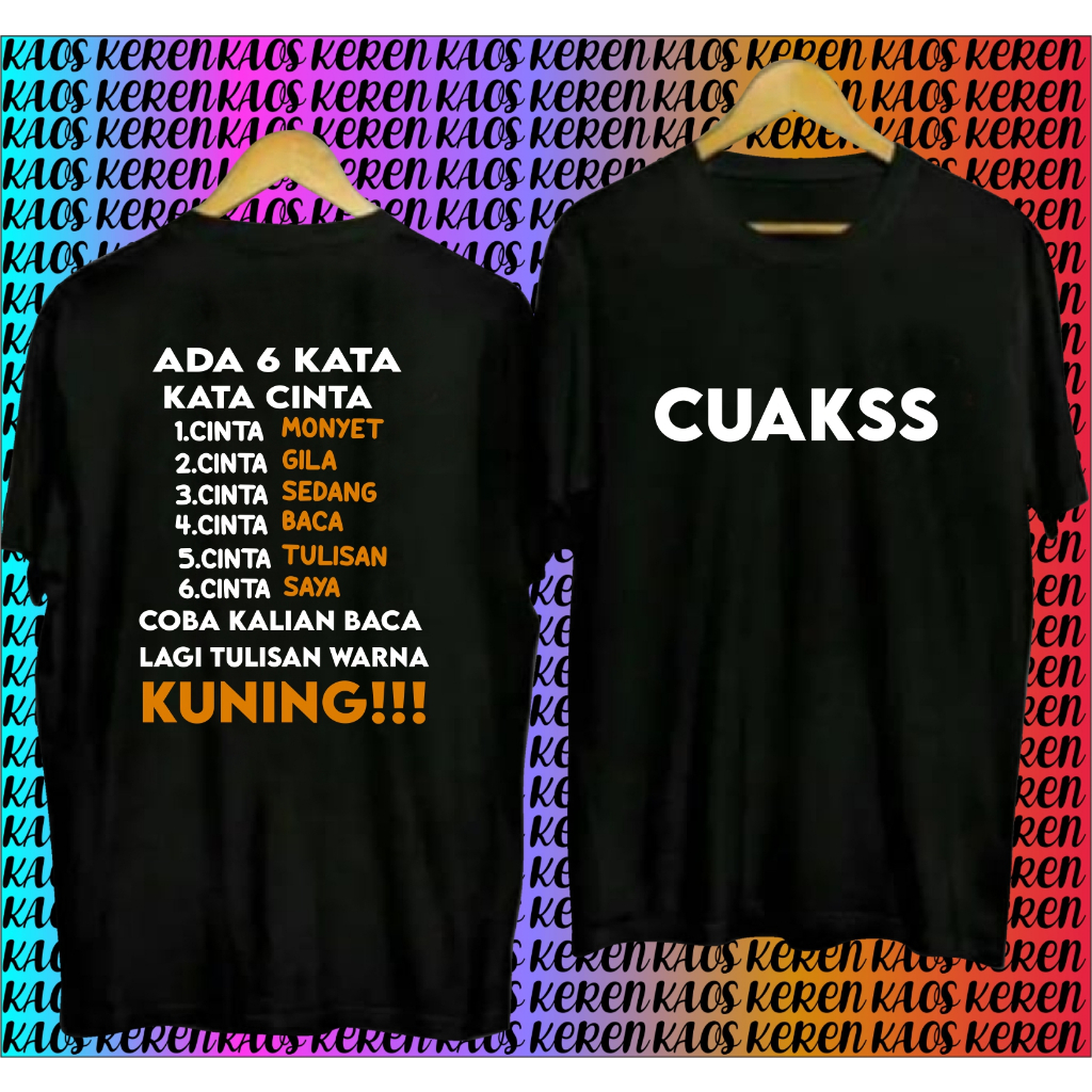 Jual KAOS KECE ADA 6 KATA CINTA/KATUN | Shopee Indonesia