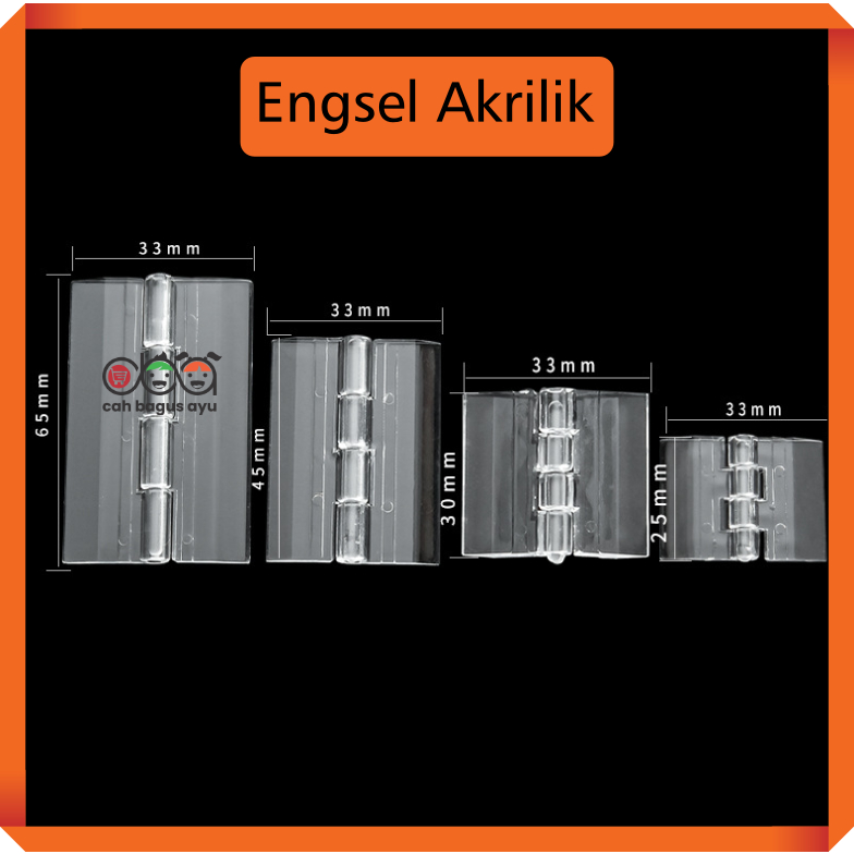 Jual Engsel Akrilik Bening 2,5cm 3cm 4,5cm 6,5cm 10cm Engsel Acrylic ...