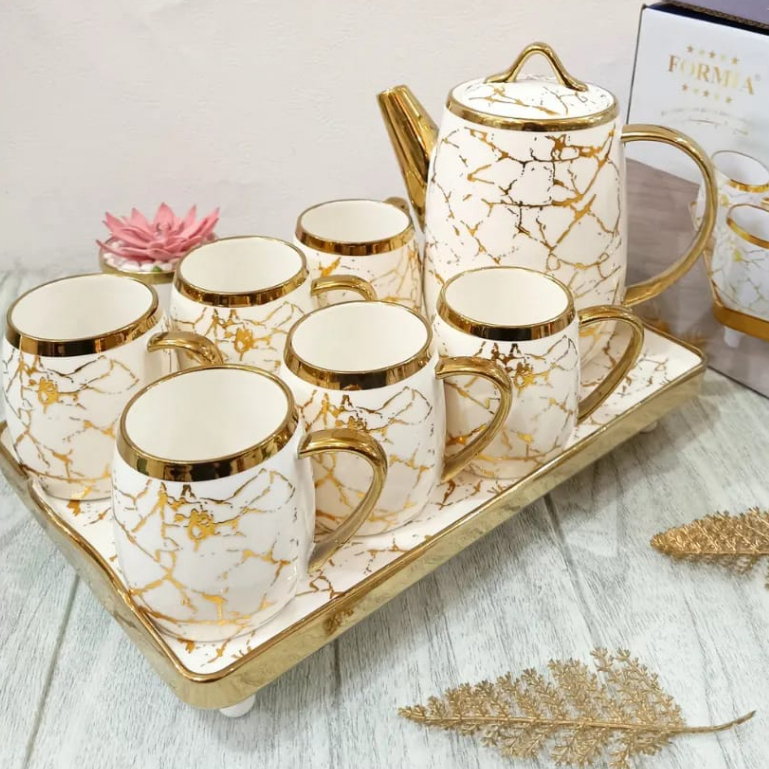 Jual TEA SET SULTAN MARBLE FORMIA WHITE FR71711MW | Shopee Indonesia