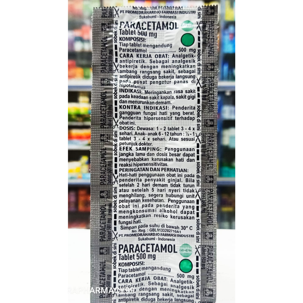 Jual Paracetamol 500MG 𝐏𝐑𝐎𝐌𝐄𝐃 𝟏 𝐒𝐓𝐑𝐈𝐏 𝐈𝐒𝐈 𝟏𝟎 𝐓𝐀𝐁𝐋𝐄𝐓 - Meredakan Demam, Sakit Gigi dan Kepala ...