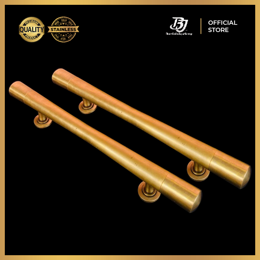 Jual Handle Pintu Rumah Bahan Kuningan Gold Polos 60 cm | Shopee Indonesia