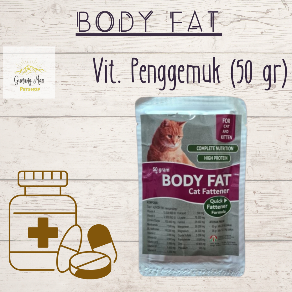 Jual BODY FAT VITAMIN PENGGEMUK KUCING | Shopee Indonesia