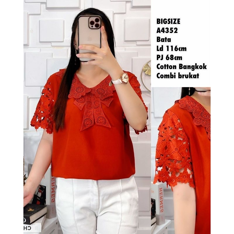 Jual A4352# Blus Jumbo Cotton (baca diskripsi) | Shopee Indonesia