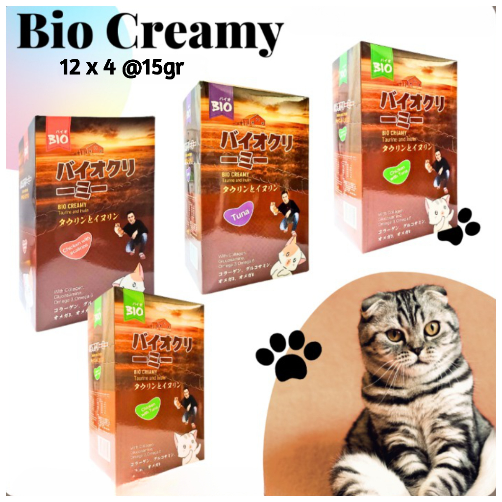 Jual Snack Kucing Bio Creamy Treats 1 Box Isi 12 Pcs Cemilan Makanan ...