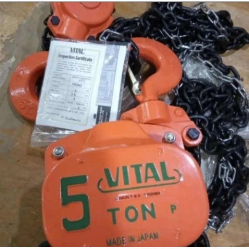 Jual Chain Block katrol manual Takel Vital Kapasitas 5ton ×12 meter ...