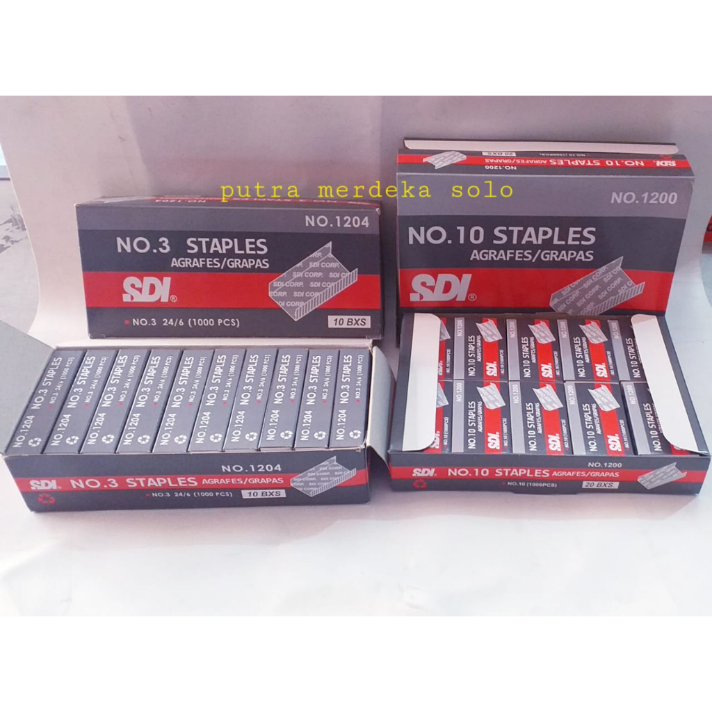 Jual Isi Staples SDI no 3 Isi Stapler SDI no 10 isi 1 slop 24/6 | Shopee Indonesia