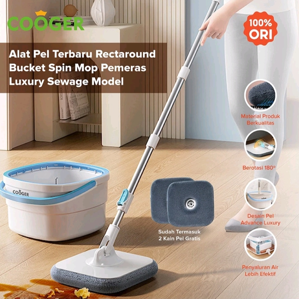 Jual Alat Pel Putar Otomatis Set - Spin Mop Dual Clean - Microfiber ...