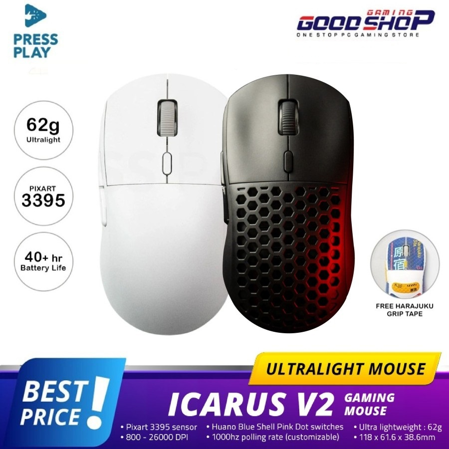 Jual ICARUS V2 Ultralight Gaming Mouse by Press Play | Shopee Indonesia