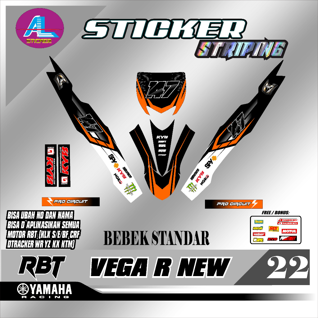 Jual COD Sticker SETRIPING scotletl semi fullbody RBT VEGA R NEW rbt ...