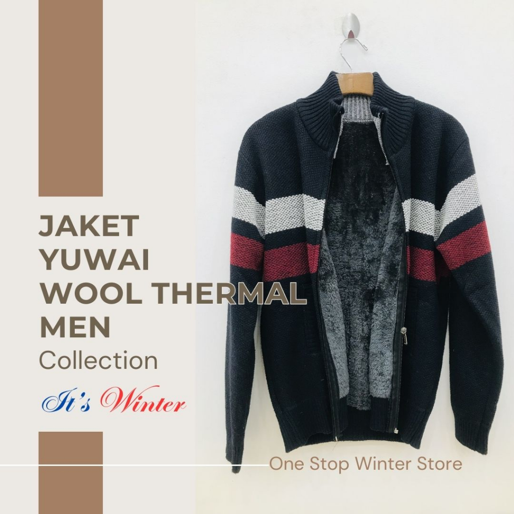 Jual Jaket Pria Yu Wai Wool Thermal Musim Dingin Winter Autumn | Shopee ...