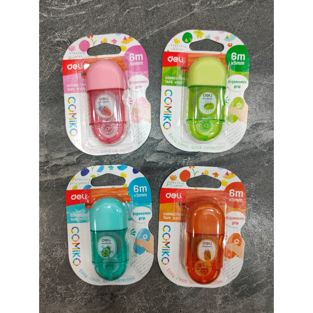 Jual DELI COMIKO Correction Tape 6M x 5mm EH350 ( 1 PCS ) Deli Tip X ...