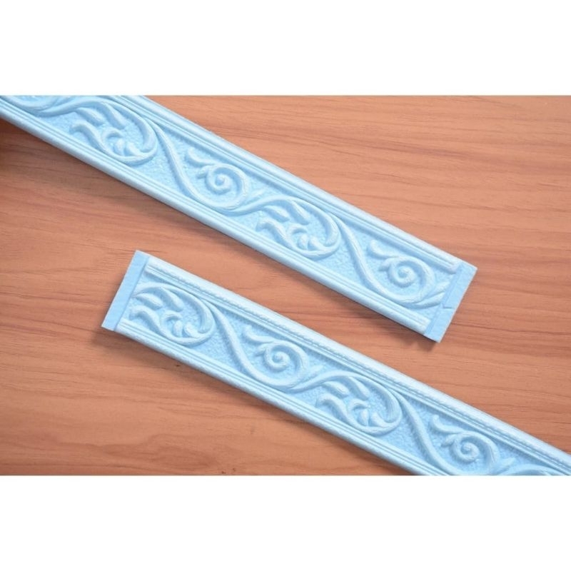 Jual Wallpaper List Border Foam 3D Ukir Biru || walpaper list profil ...