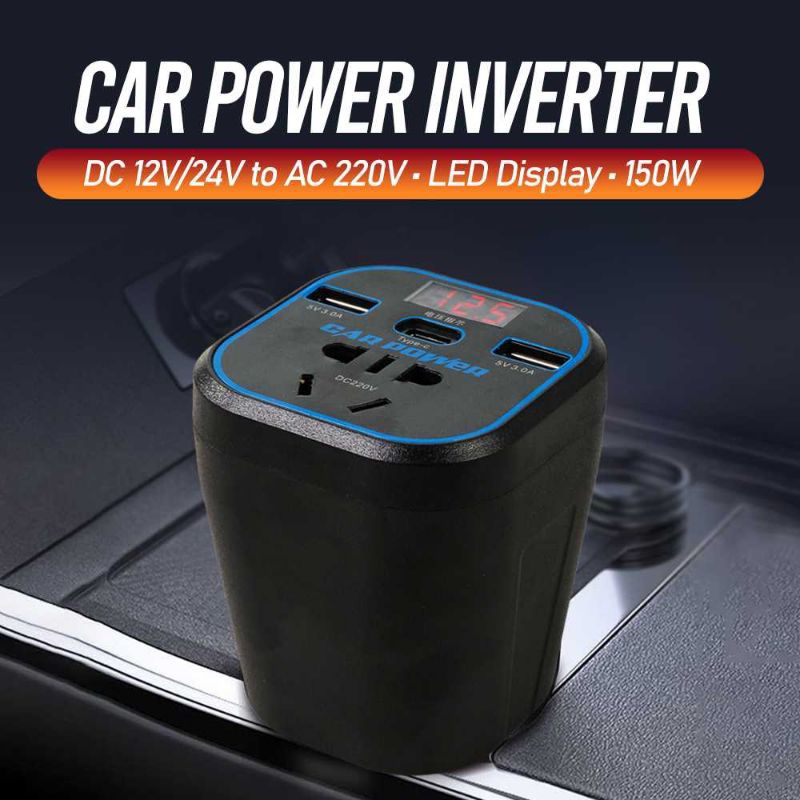 Jual Car Power Inverter 150 watt Multiport Power Inverter Mobil 150w ...