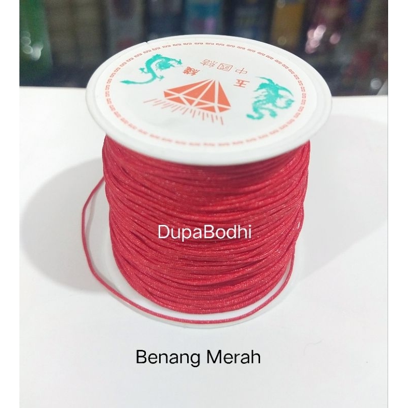 Jual tali merah jual per meter / tali gelang merah / tali benang ...