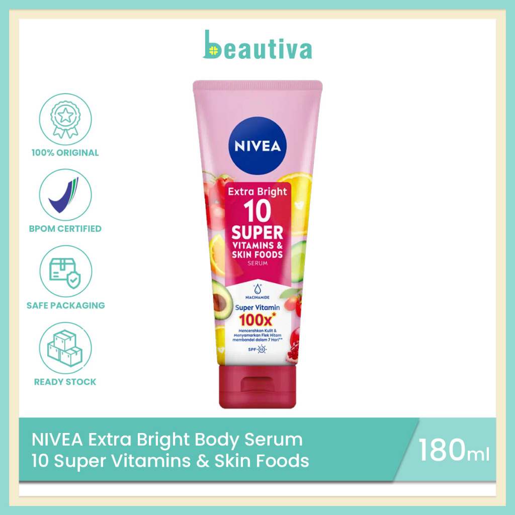 Jual NIVEA Extra Bright Body Serum 10 Super Vitamins & Skin Foods 180ml ...