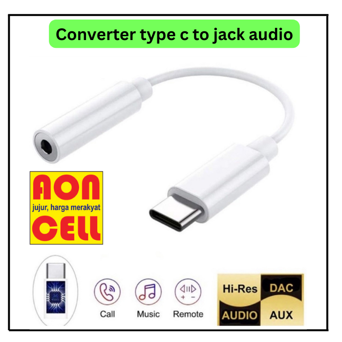Jual kabel converter type c to jack audio 3.5mm 3.5 mm sambungan ...
