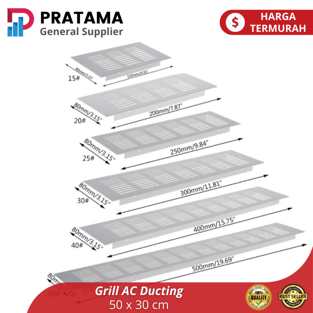 Jual RAG Grill / Grill AC Ducting / Return Air Grill ukuran 50 x 30cm ...
