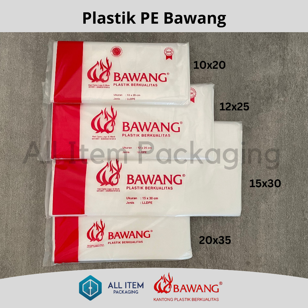 Jual Plastik PE Bawang Trans 10x20 12x25 15x30 20x35 / Kantong Plastik ...