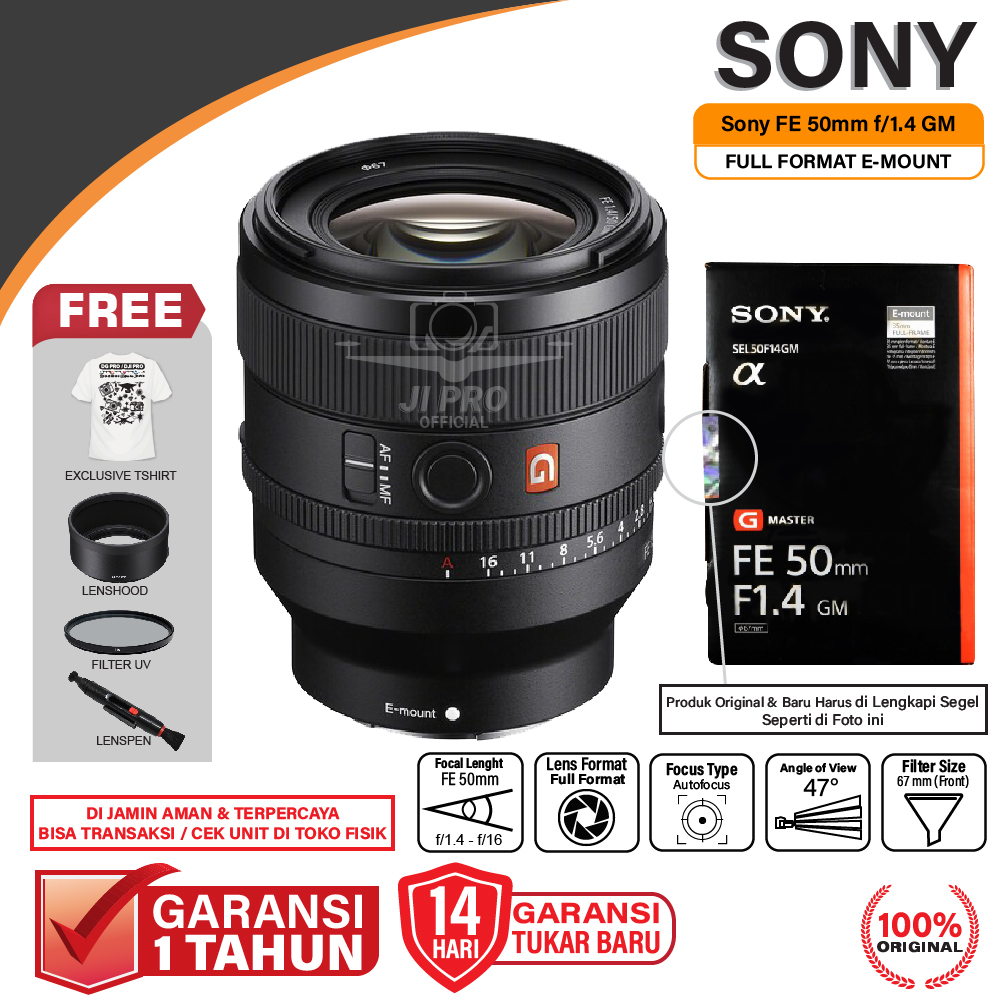 Jual Sony FE 50mm f1.4 GM Lens Sony FE 50 mm f/1.4 GM FE 50mm Garansi Resmi | Shopee Indonesia
