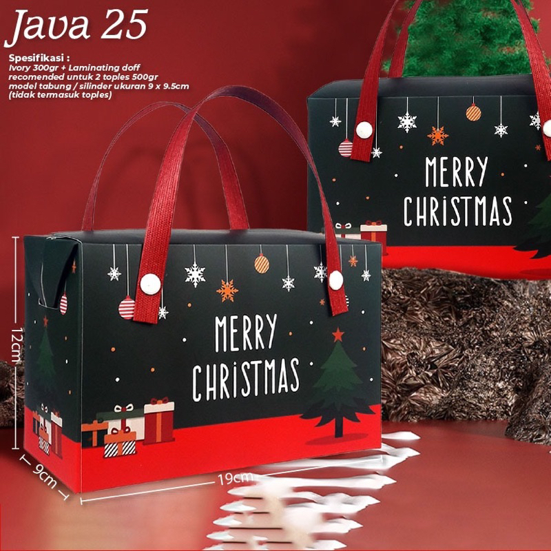 Jual Box Tenteng Natal Untuk Toples Tabung (Per10pc) / Packaging ...