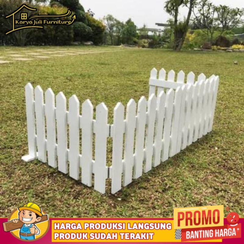 Jual Pagar Dekorasi Taman Minimalis Kayu Jati Belanda 100x60 Cm ...