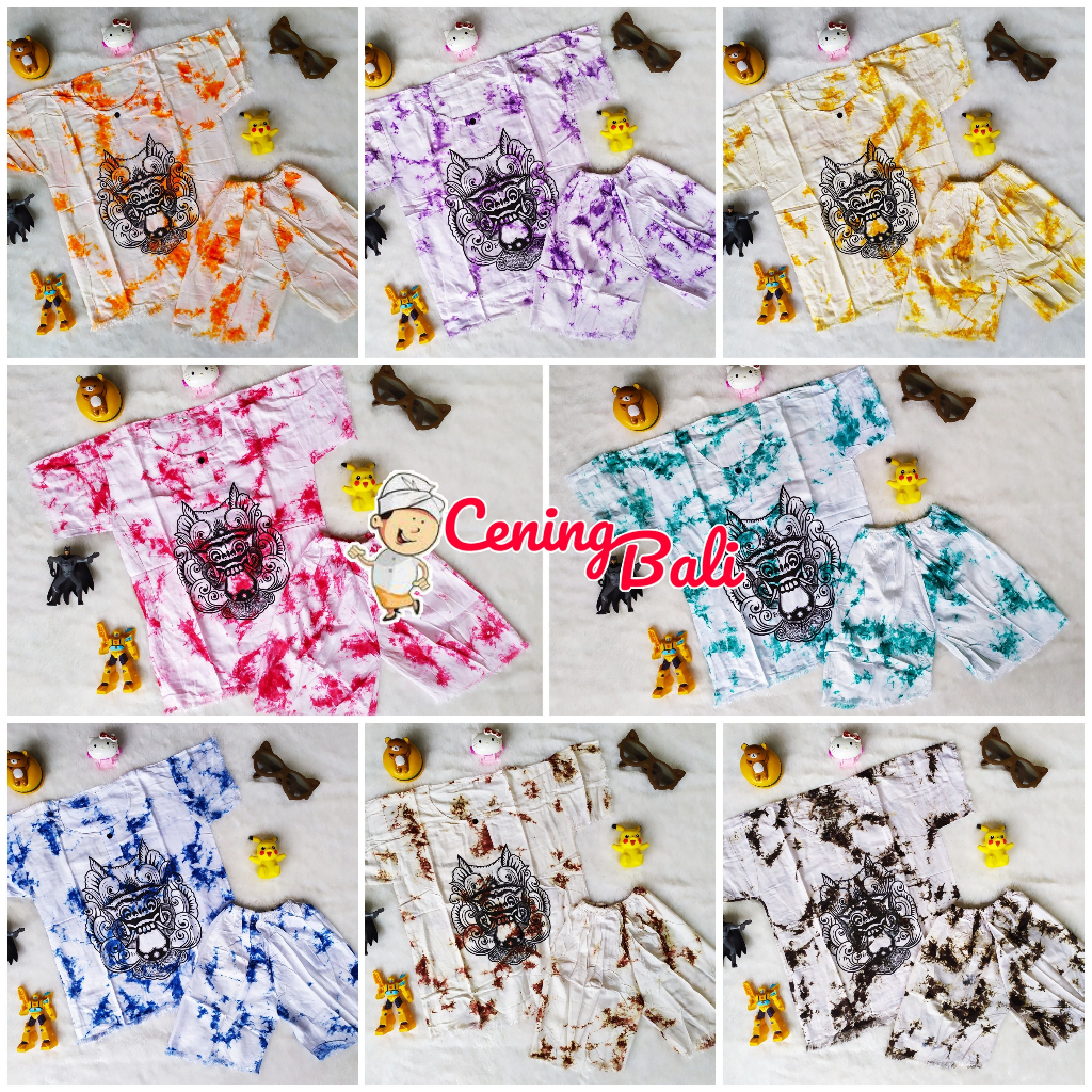 Jual SETELAN BARONG ANAK TIE DYE SMOKE RAYON BALI/BAJU BARONG ANAK TIE ...