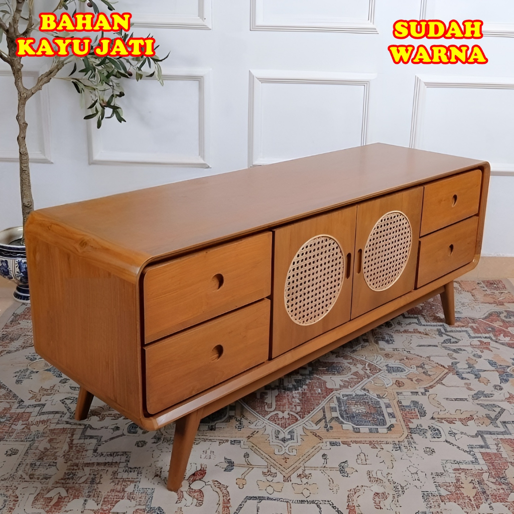 Jual Meja Buffet Tv Minimalis Jati Harga Murah Model Retro Modern ...