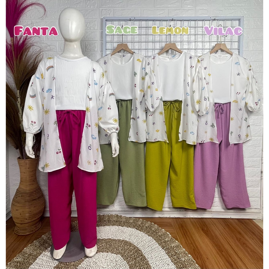 Jual SETCEL 3 IN 1 KIYOWO CRINKLE ANAK PEREMPUAN USIA 8 - 13 TAHUN ...
