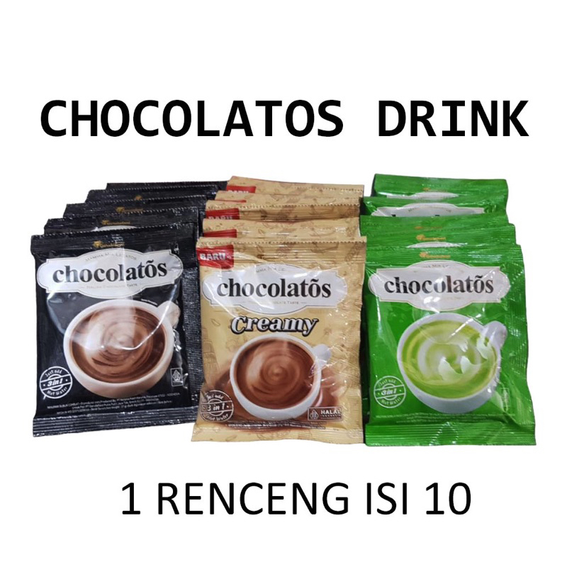 Jual Chocolatos Drink Matcha/Chocolate/Creamy 24gr 10 Sachet RENCENG ...