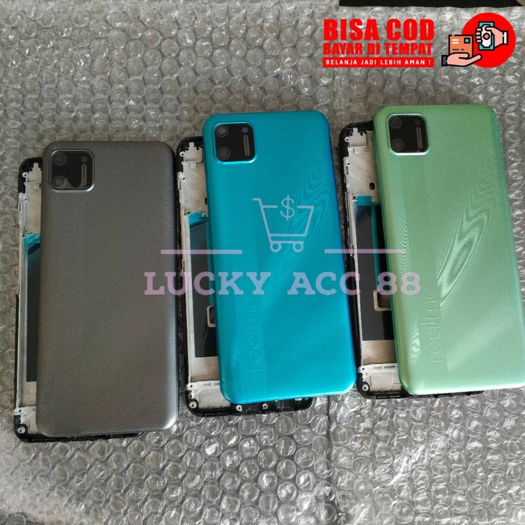 Jual Casing Fullset Hp Realme C11 RMX2185 Backdoor Tutup Belakang + Frame Tulang Tulang Bekdor ...