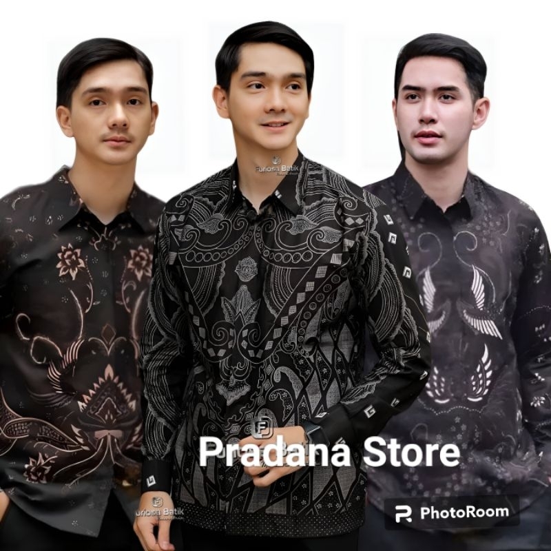 Jual Batik Pria Lengan Panjang Hitam Manis Batik Terbaru Premium Halus ...