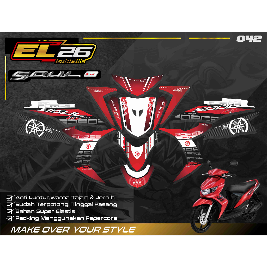 Jual Sticker Decal Full Body MIO SOUL GT - Sticker Decal MIO SOUL GT MOTIF FORCE 042/Striping ...