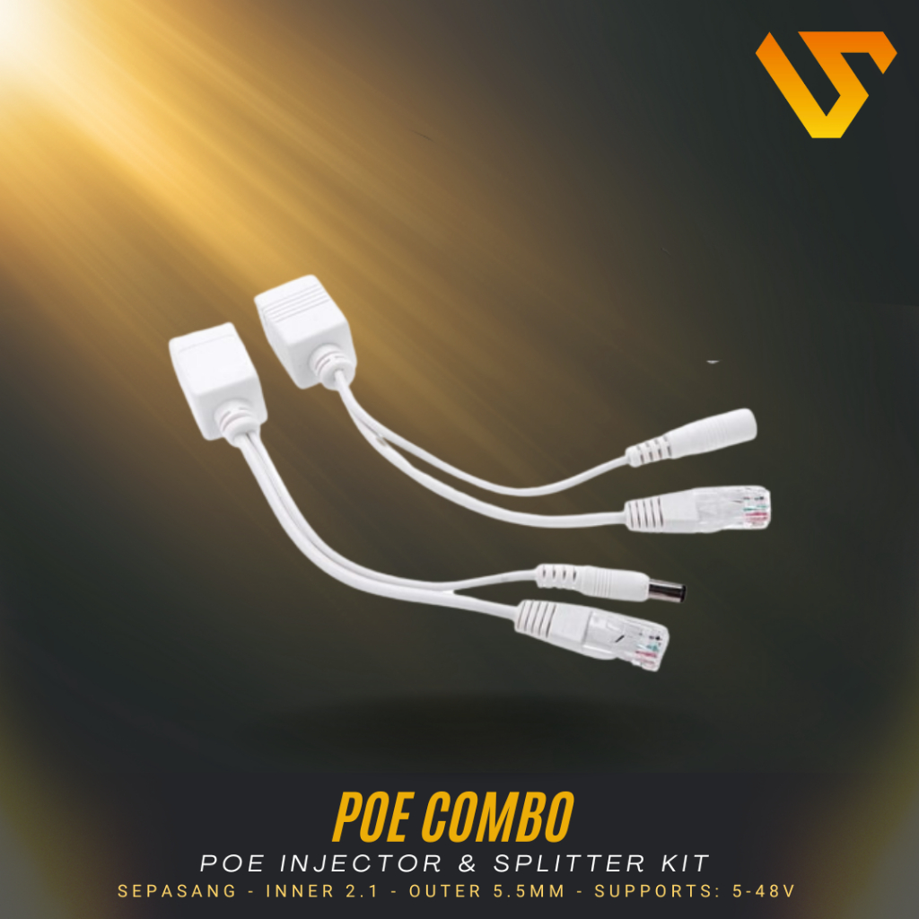 Jual POE Adapter Cable RJ45 POE Injector + POE Splitter Kit POE ...