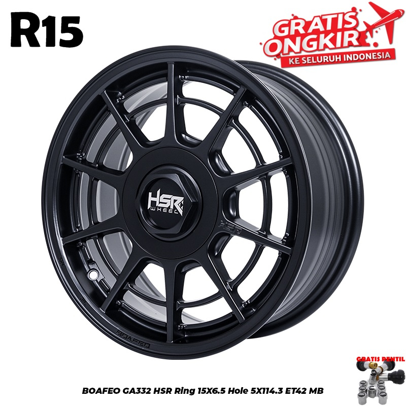 Jual Velg racing mobil Innova ring 15 HSR BOAFEO R15 Lebar 6,5 Pcd 5X114,3 ET42 toko velg mobil ...