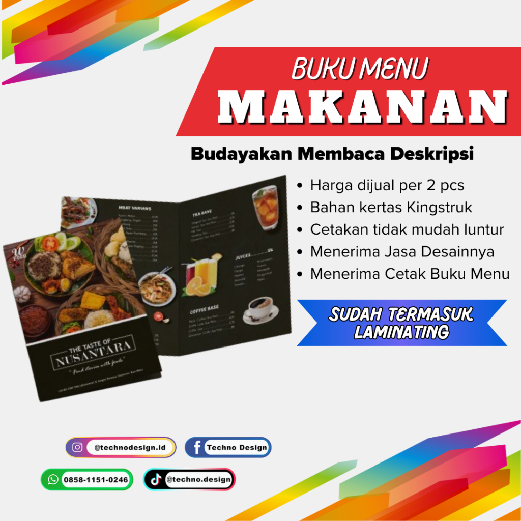 Jual JASA CETAK BUKU MENU MAKANAN,RESTORAN CAFE, KEDAI, DLL | Shopee ...